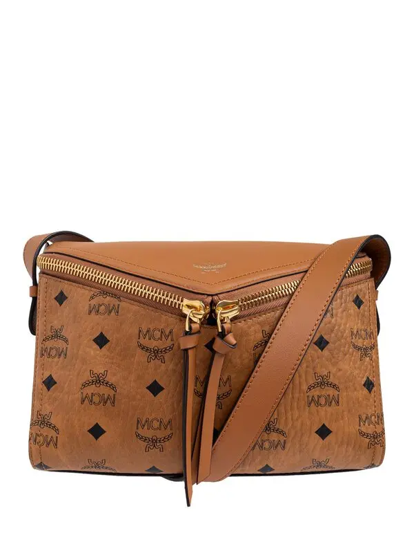 Mcm Visetos Print Shoulder Bag - Brown