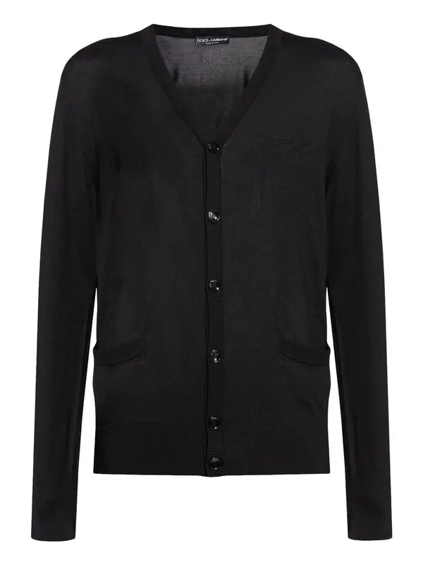 Dolce & Gabbana Buttoned Silk Cardigan - Black