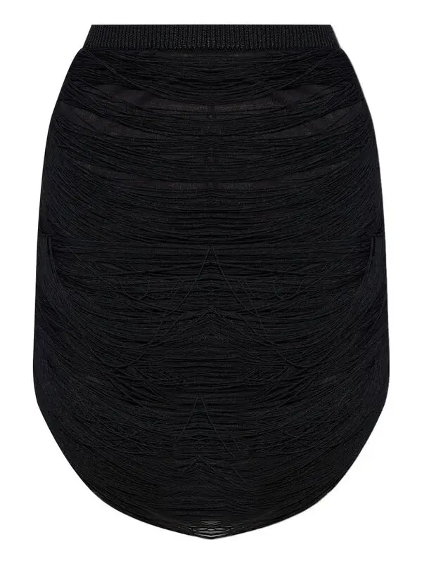 Attico Fringed Mini Skirt - Black