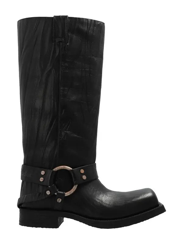 Acne Studios Leather Biker Boots - Black