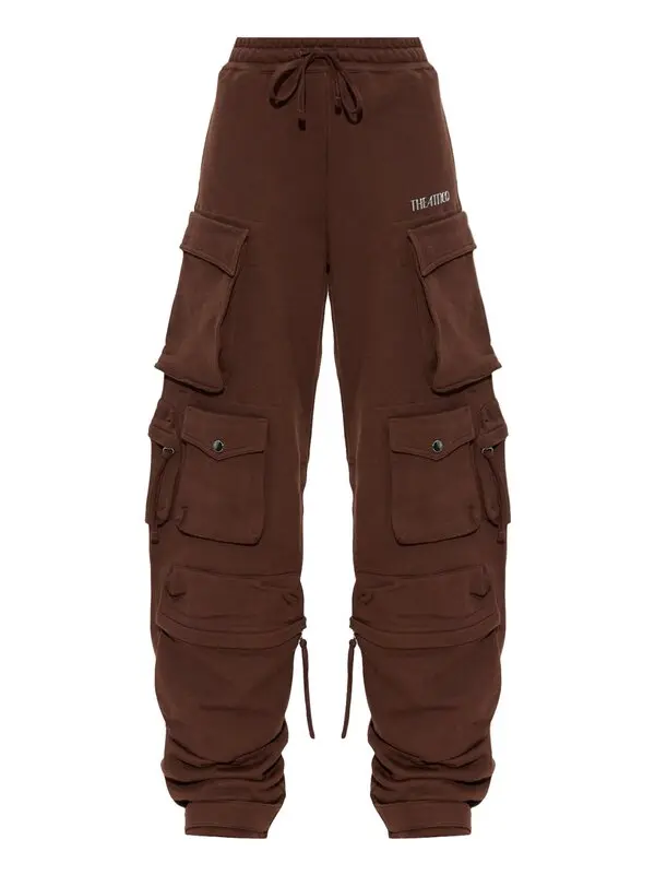 Attico Cargo Trousers With Pockets - Brown