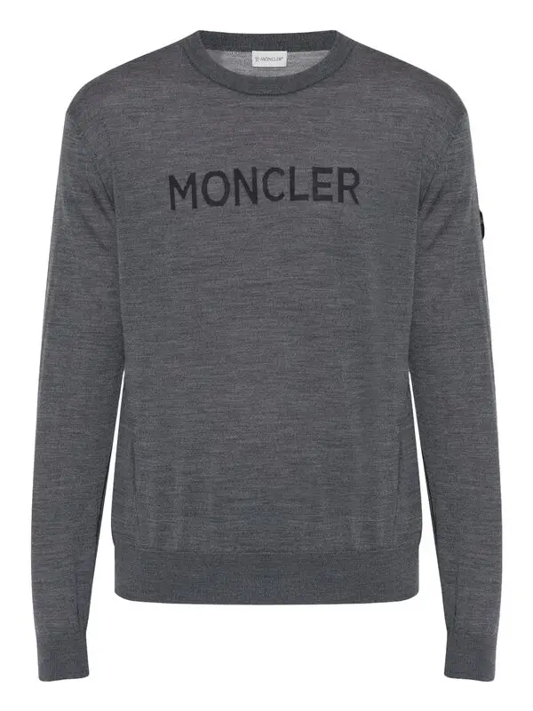 Moncler Logo Wool Sweater - Grey