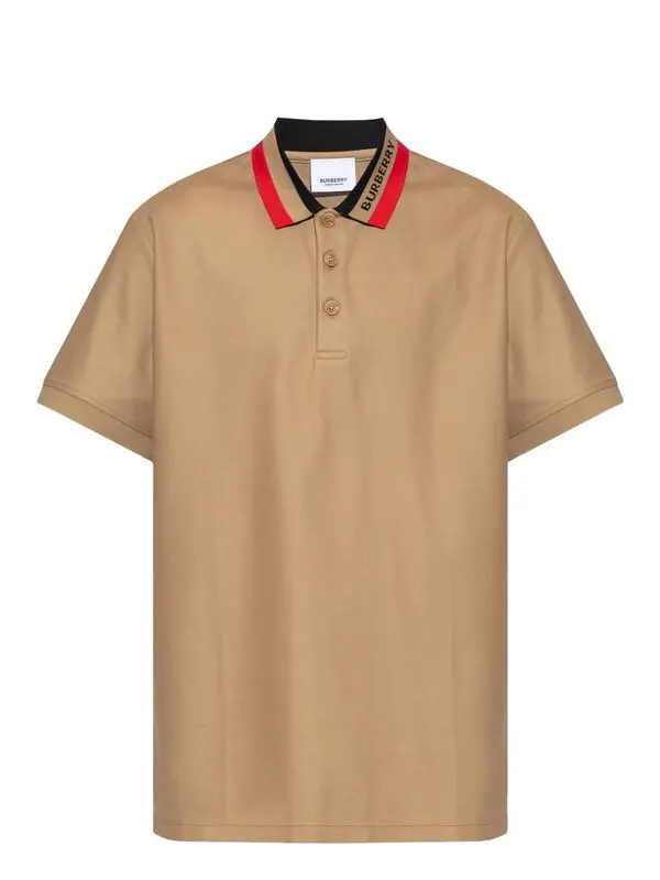 Burberry Polo Shirt With Logo - Beige