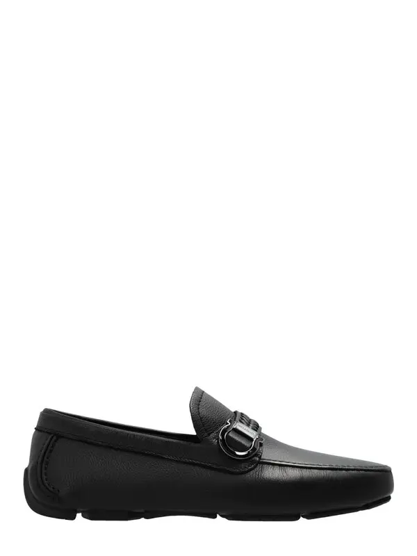 FERRAGAMO Calipso Leather Loafers - Black