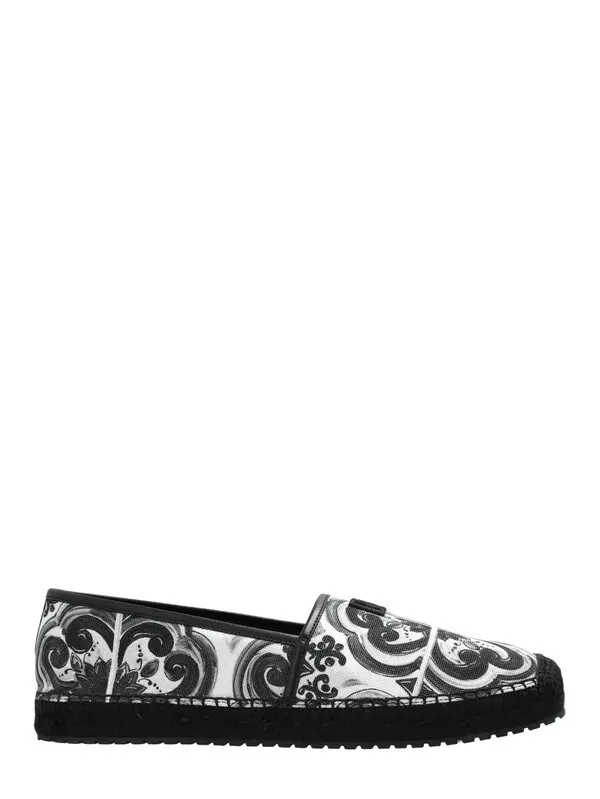 Dolce & Gabbana Majolica Print Espadrilles - Black
