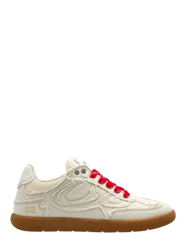 GANNI Lace-up Sneakers - Cream