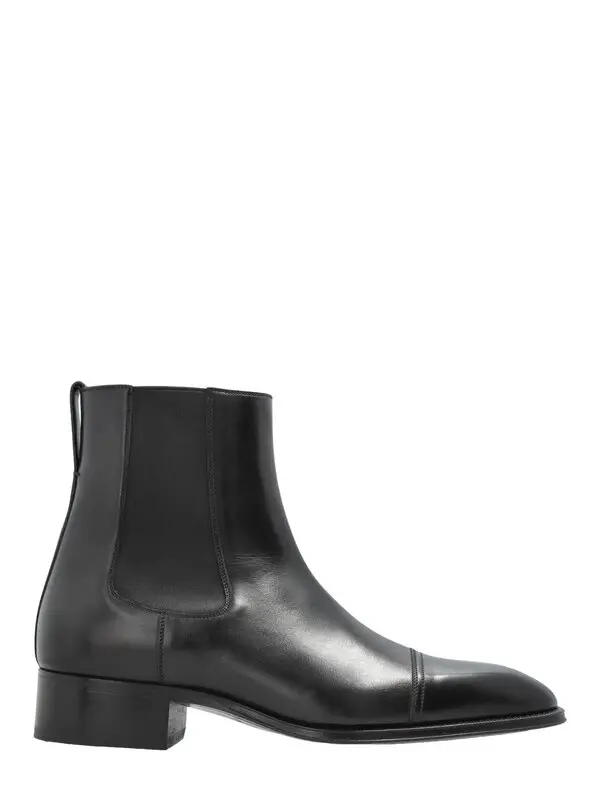 TOM FORD Leather Chelsea Boots - Black