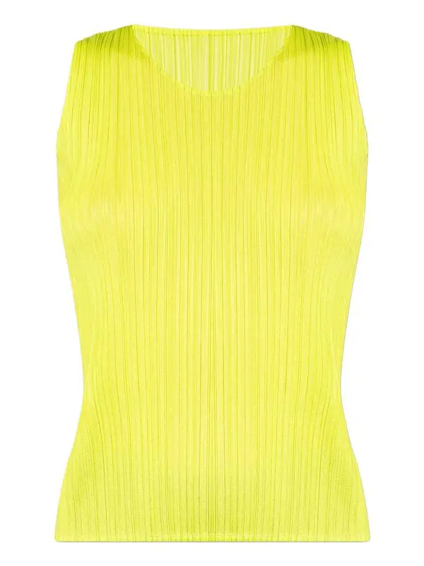 Issey Miyake Pleated Sleeveless Top - Neon