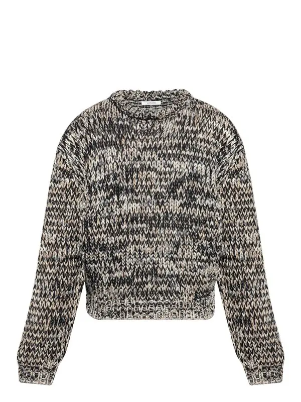 LEMAIRE Sweater With Decorative Knit - Grey
