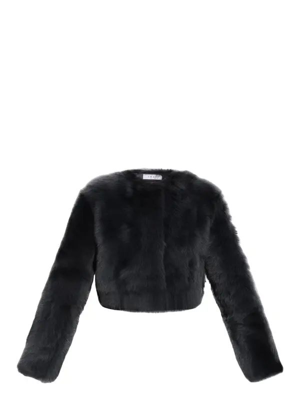 IRO PARIS Fur Real Coat - Navy Blue