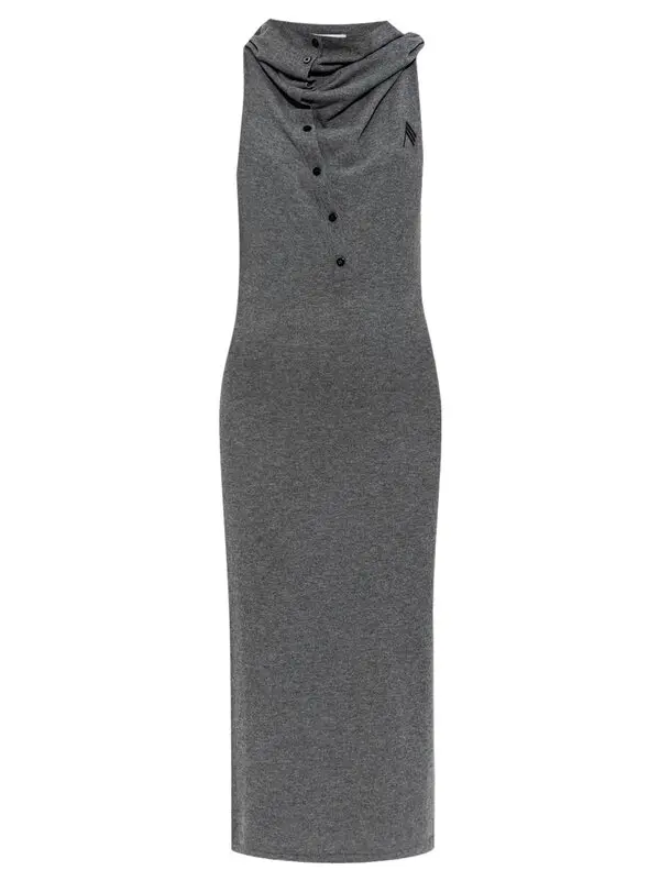 Attico Wool And Cashmere Blend Maxi Dress - Grey