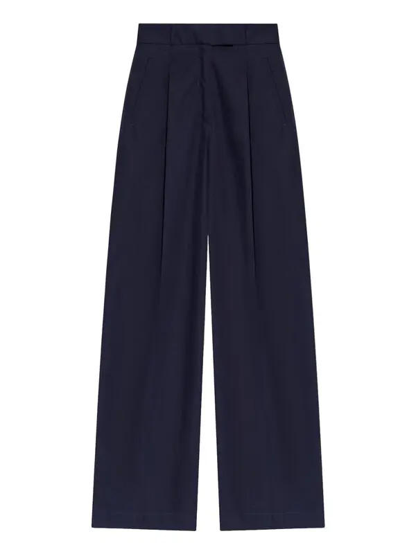A.p.c. High-waisted Cotton Trousers - Navy Blue
