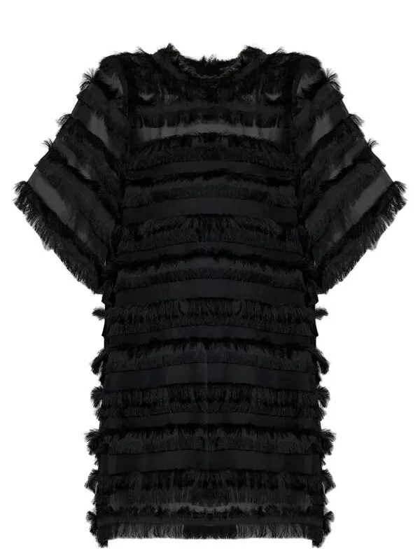 Munthe Levonda Fringe Mini Dress - Black