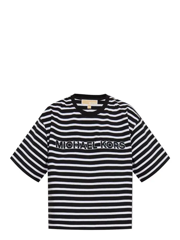 Michael Kors Striped Pattern T-shirt - Black