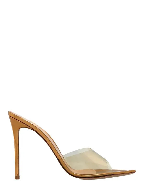 GIANVITO ROSSI Elle Heeled Mules - Gold