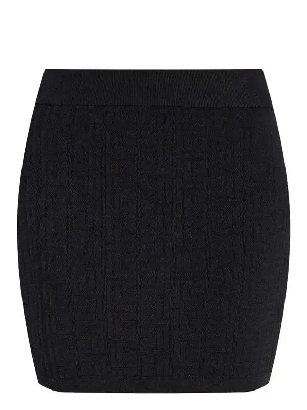Balmain Jacquard Mini Skirt - Black