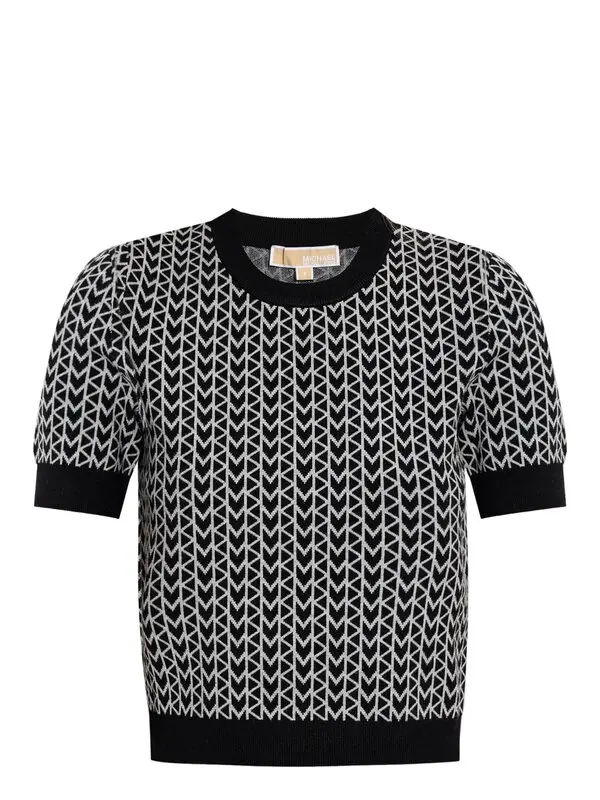 Michael Kors Geometric Pattern Top - Black