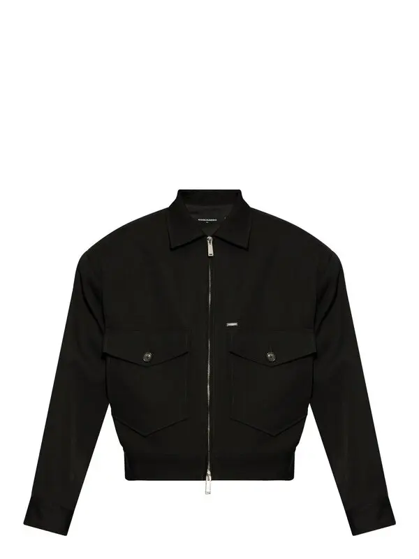 Dsquared2 Wool Jacket With Pockets - Black
