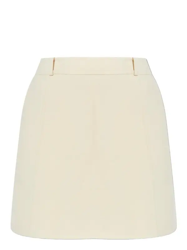 JIL SANDER Wool A-line Skirt - Cream
