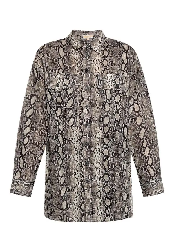 Michael Kors Animal Print Cotton Shirt - Grey