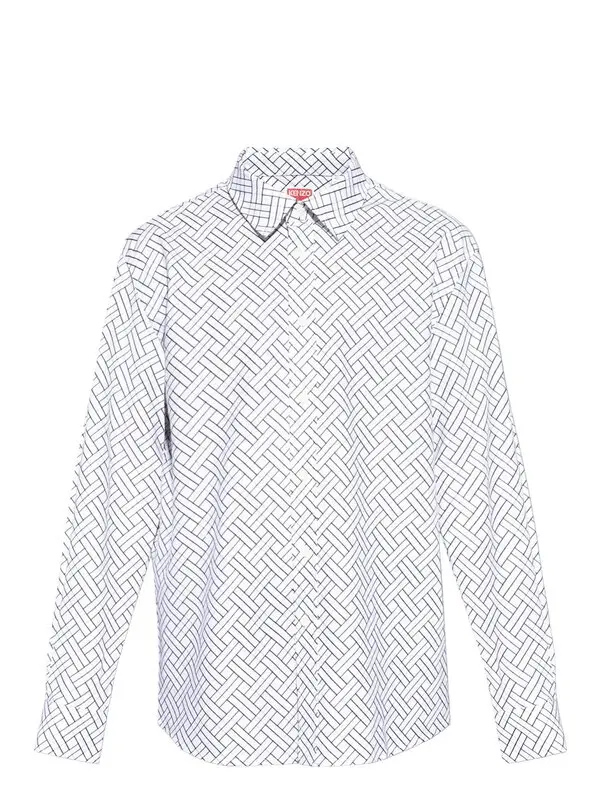 Kenzo Cotton Shirt With Logo - White