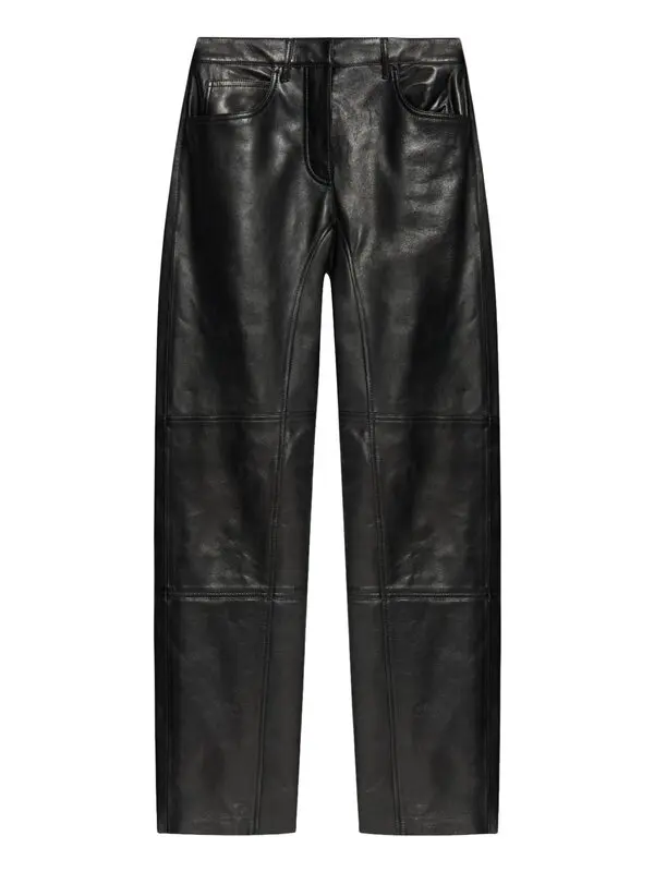 JIL SANDER Leather Trousers - Black
