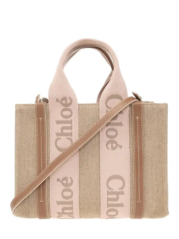 Chloé Woody Small Shopper Bag - Beige