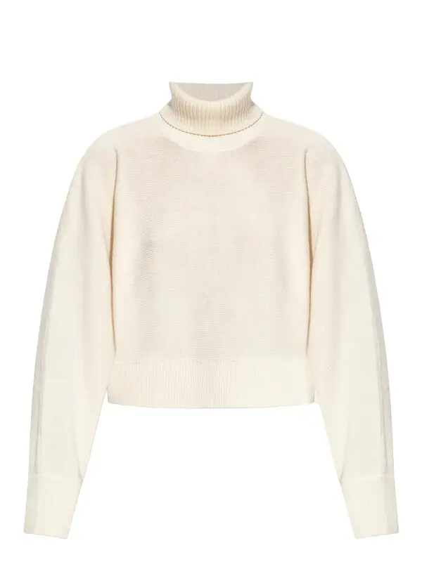 Michael Kors Loose-fit Wool Turtleneck Sweater - Cream