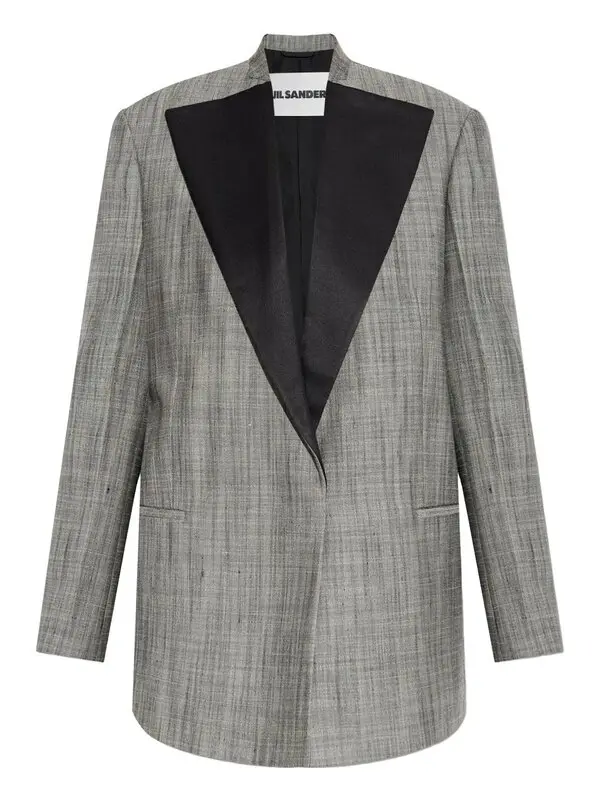 JIL SANDER Jacket With Silk Trim - Grey