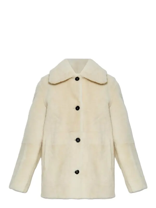 JIL SANDER Shearling Coat - Cream