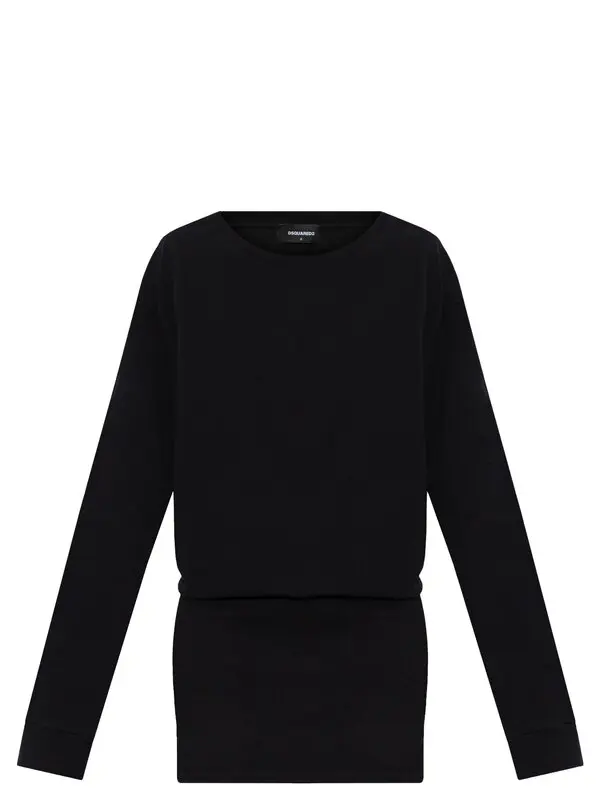 Dsquared2 Long Sleeve Cotton Dress - Black