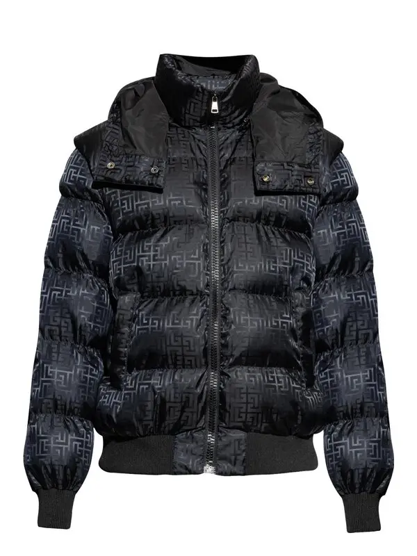 Balmain Insulated Jacket With Detachable Hood - Black