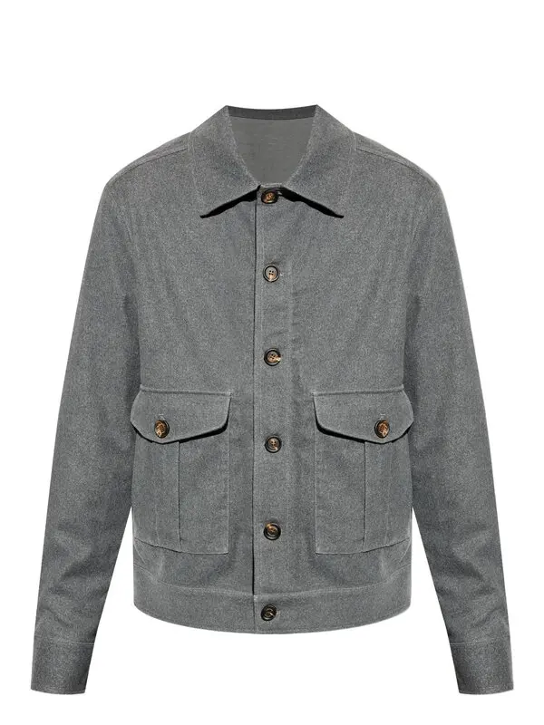 Eleventy Wool-cashmere Jacket - Grey