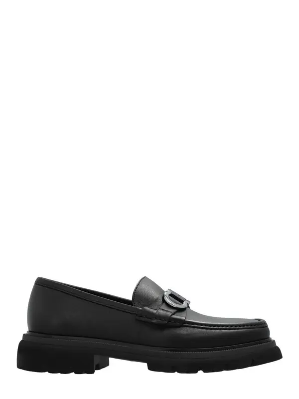 FERRAGAMO Cocoon Leather Loafers - Black