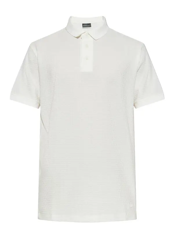 Emporio Armani Patterned Polo - Cream