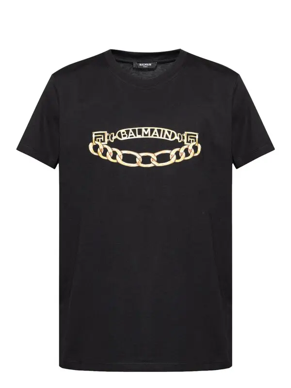 Balmain T-shirt With Print - Black