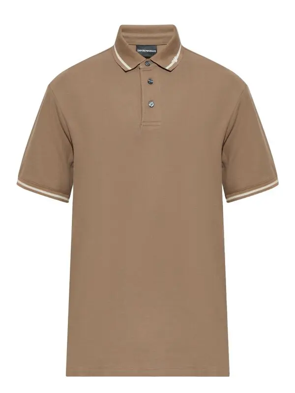 Emporio Armani Polo With Logo - Brown