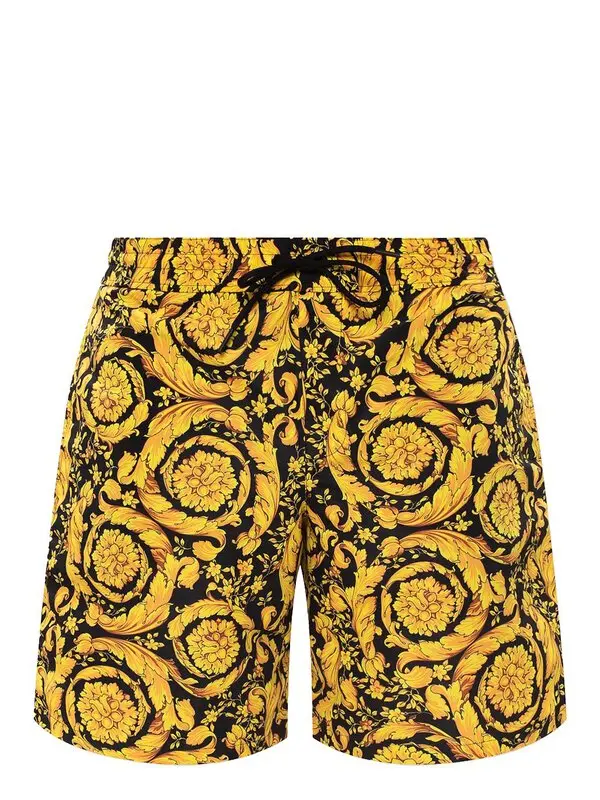 Versace Barocco-printed Swim Shorts - Yellow