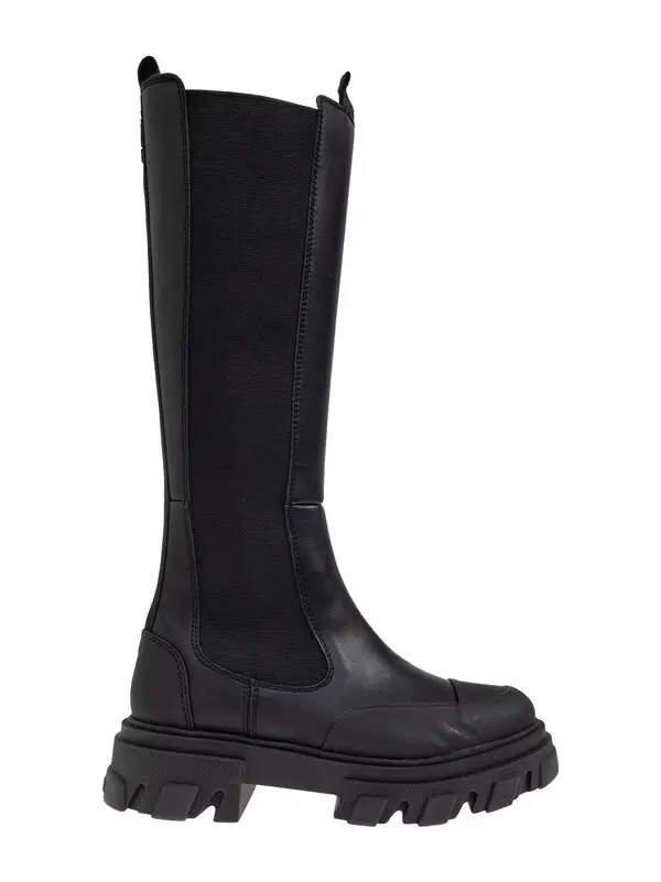 GANNI Eco Leather Knee-high Boots - Black