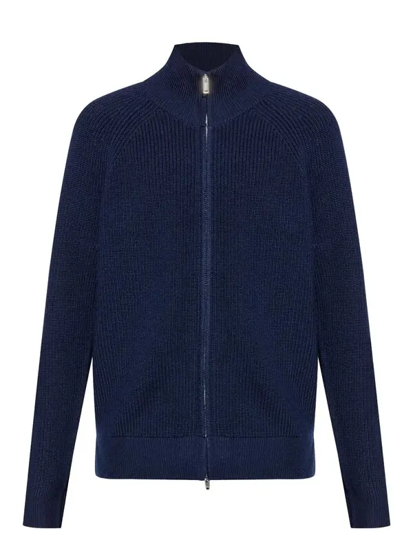MARANT Benett Waffle Knit Cardigan - Navy Blue