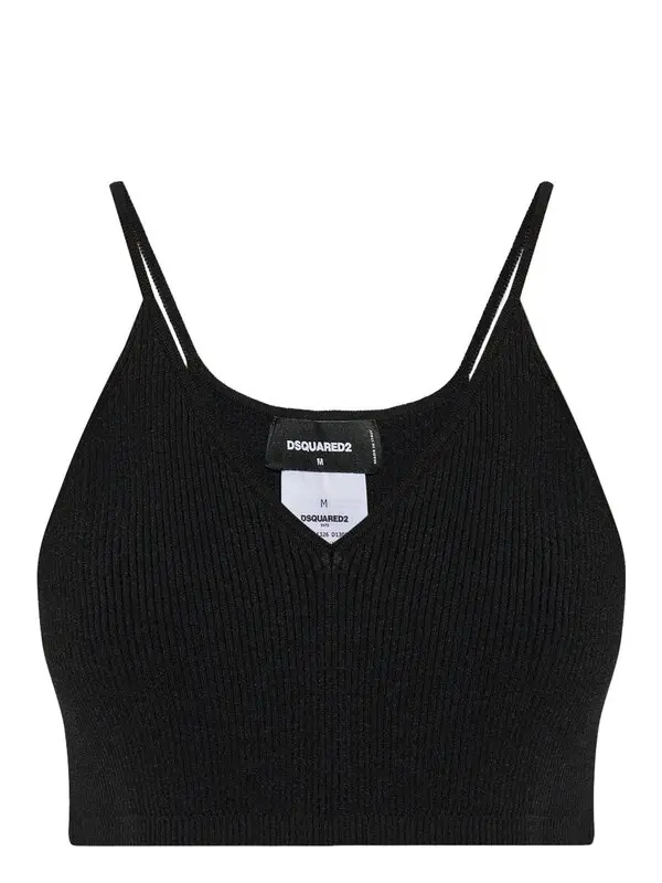 Dsquared2 Ribbed Crop Top - Black
