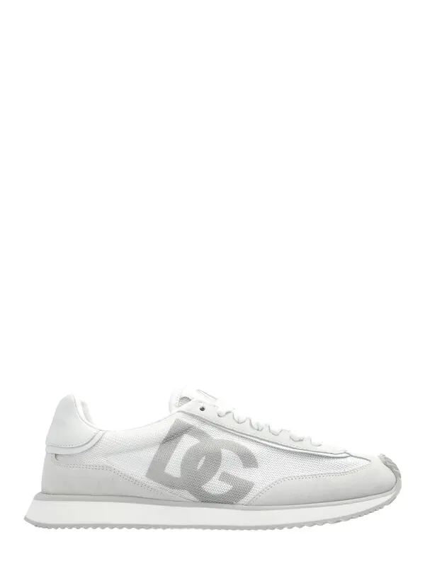 Dolce & Gabbana Dg Cushion Leather And Fabric Sneakers - Grey
