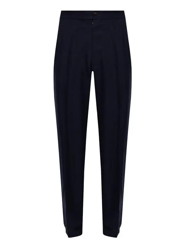 MAISON MARGIELA Wool Pleat-front Trousers - Navy Blue