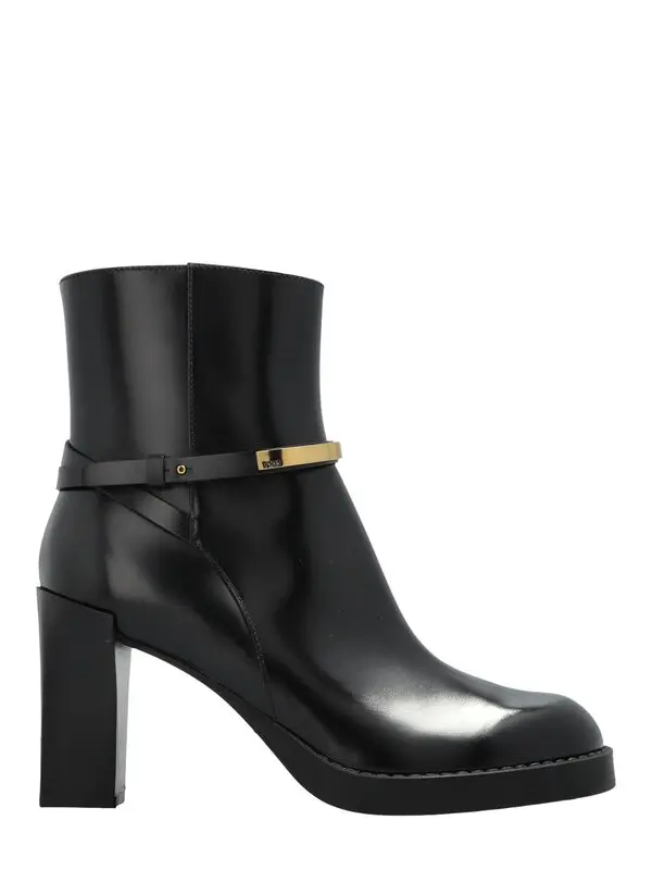 TOD’S Heeled Patent Leather Ankle Boots - Black