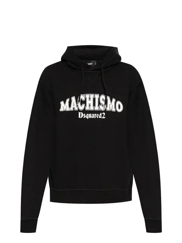 Dsquared2 Cotton Sweatshirt With "machismo " Print - Black