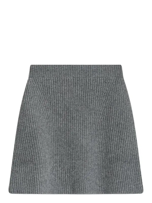 JIL SANDER Wool A-line Skirt - Grey