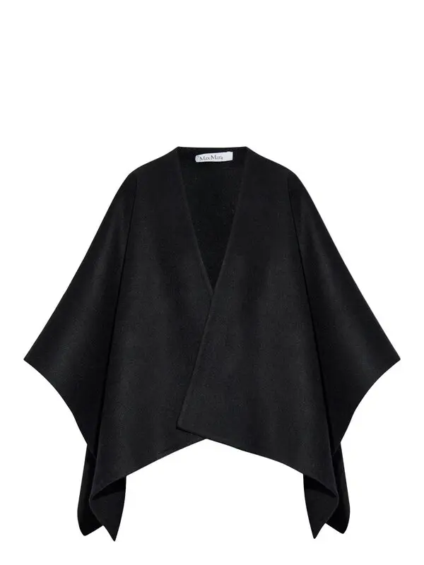 Max Mara Serra Alpaca And Wool Poncho - Black