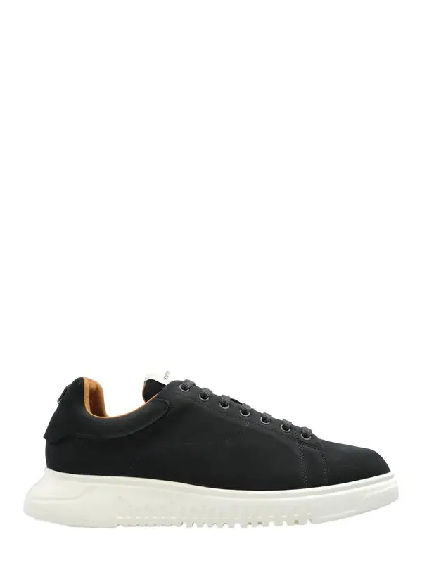 Emporio Armani Platform Leather Sneakers - Black