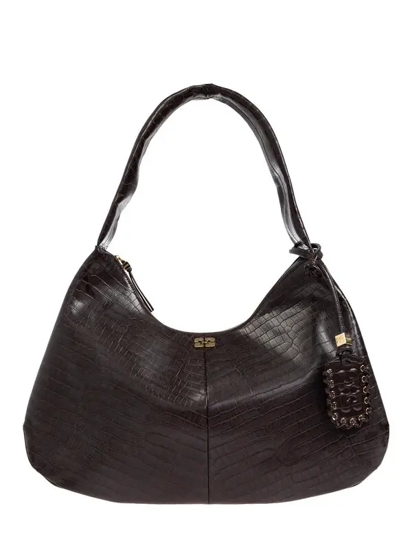 GANNI Hobo Shoulder Bag - Brown