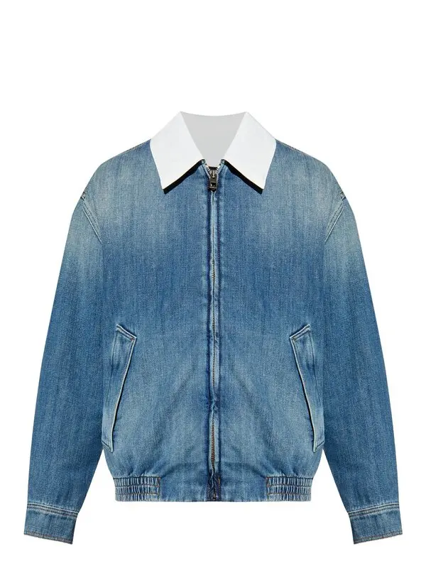 Loewe Denim Jacket With Contrasting Collar - Blue